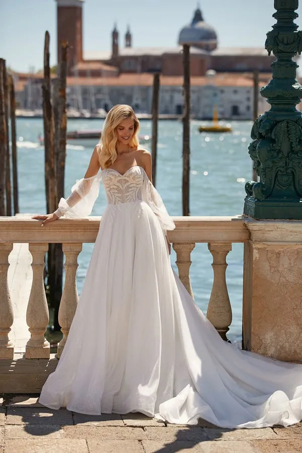 Sexy Sweetheart Collar Off The Shoulder Back Lace Up Organza A Line We ...