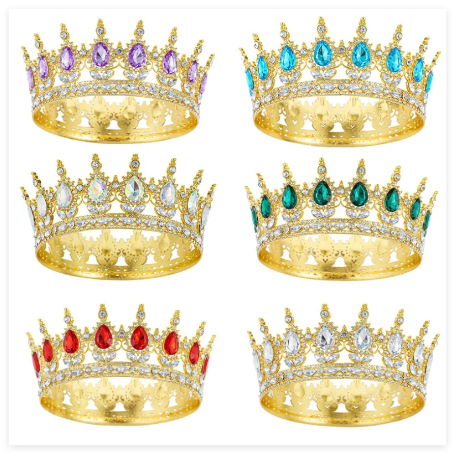 Princess Queen Crowns For Women Wedding Bridal Headdress Baroque Round ...