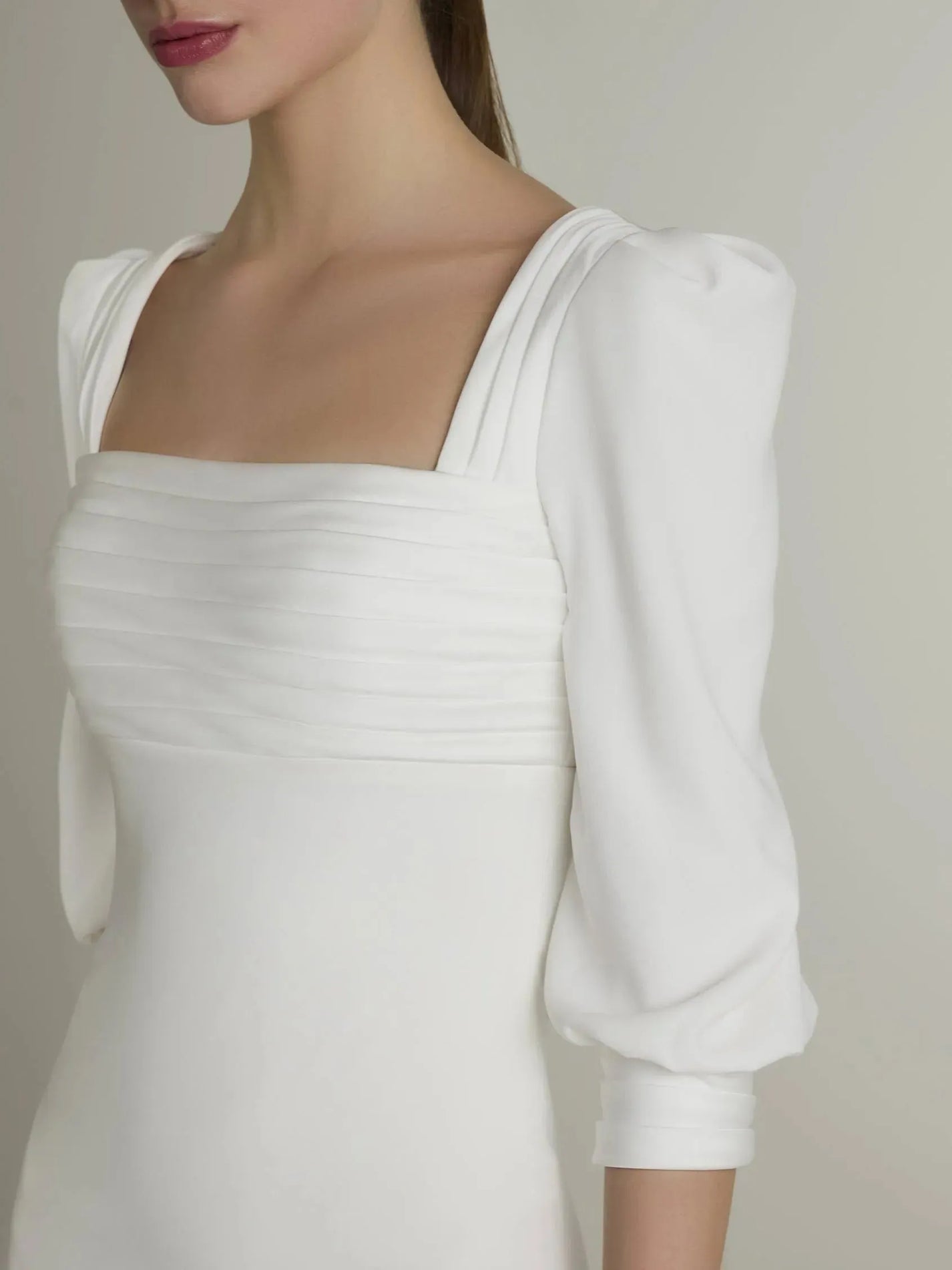 Sheath Wedding Dress with Square Neckline Vestido De Novia Mermaid Sat ...