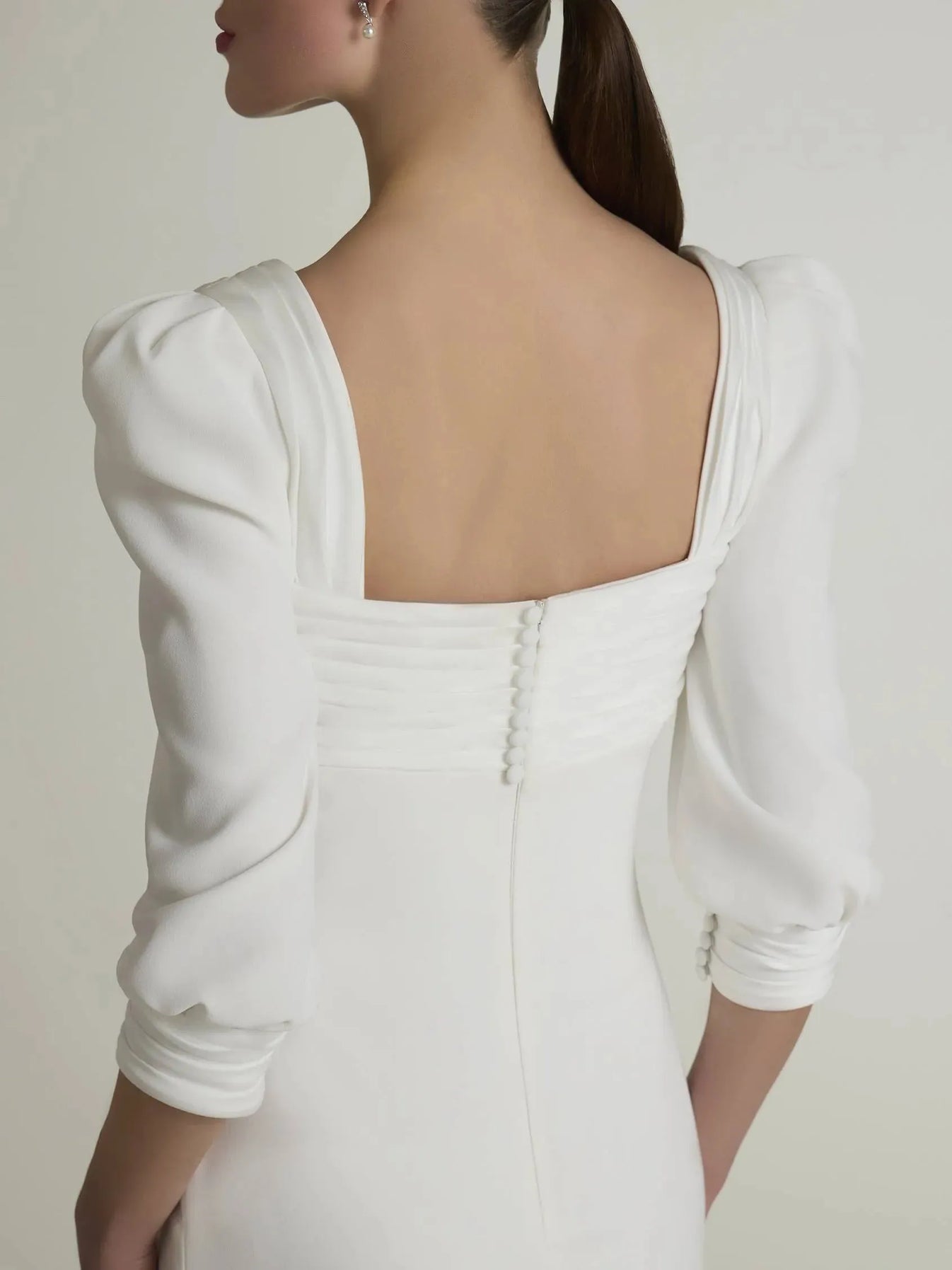Sheath Wedding Dress with Square Neckline Vestido De Novia Mermaid Sat ...
